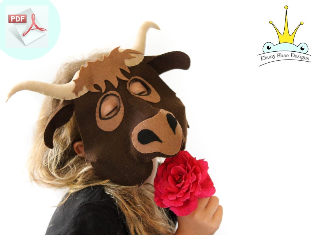 Bull Mask PATTERN. DIY Kids Felt Mask Sewing Pattern PDF. - Etsy