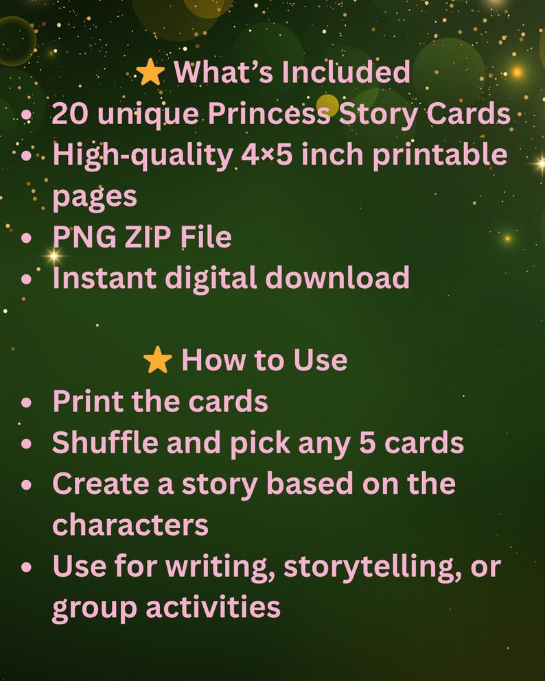 Princess Storytelling Cards Printable for Kids, Fairy Tale Story ...