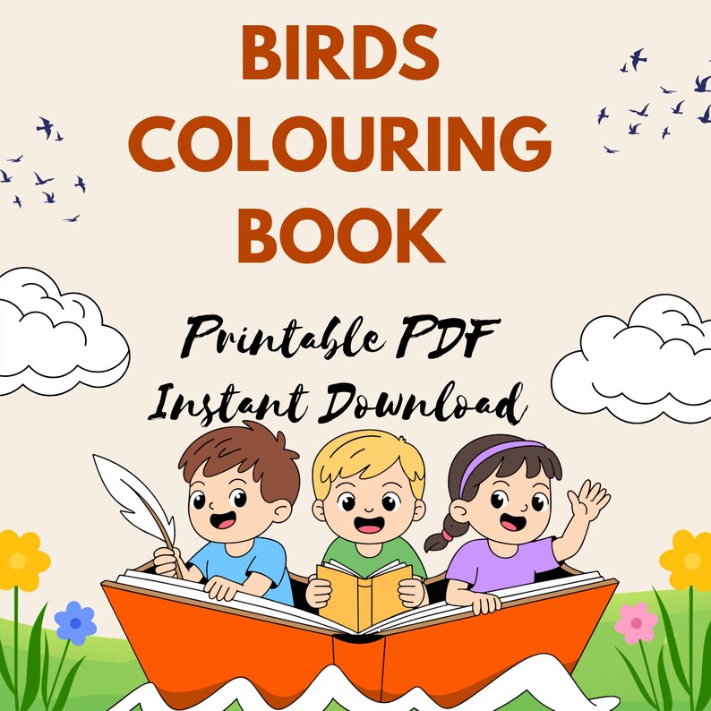 Printable Birds Coloring Book, Relaxing Nature Pages (digital Download ...