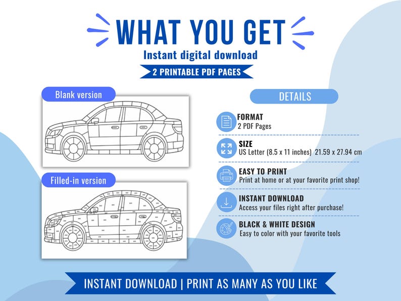 Car Loan Payoff Tracker Printable PDF | 100 Section Debt Coloring ...