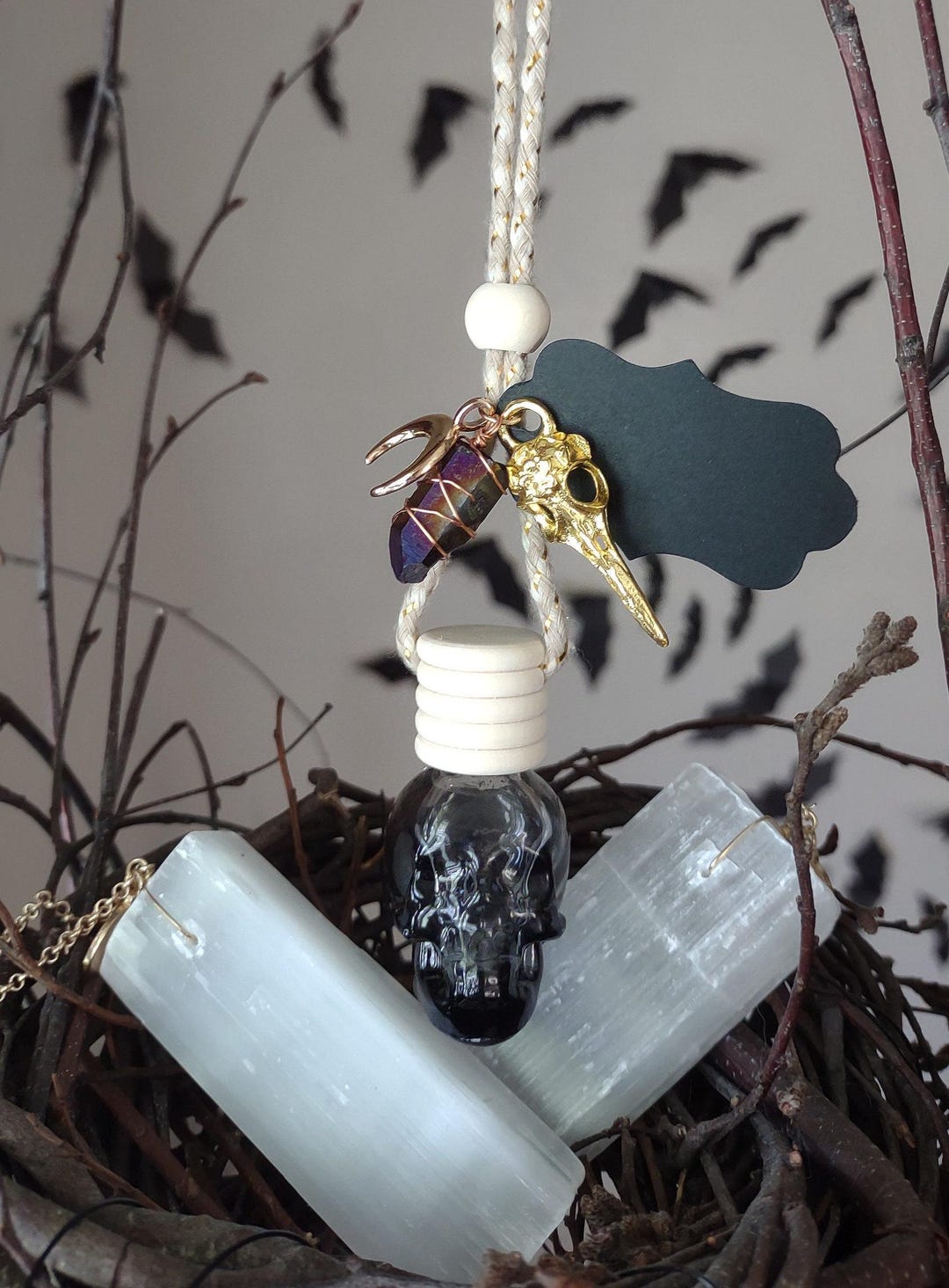 Egyptian Dragon Scented Gothic Skull Air Freshener Diffuser With Raven ...