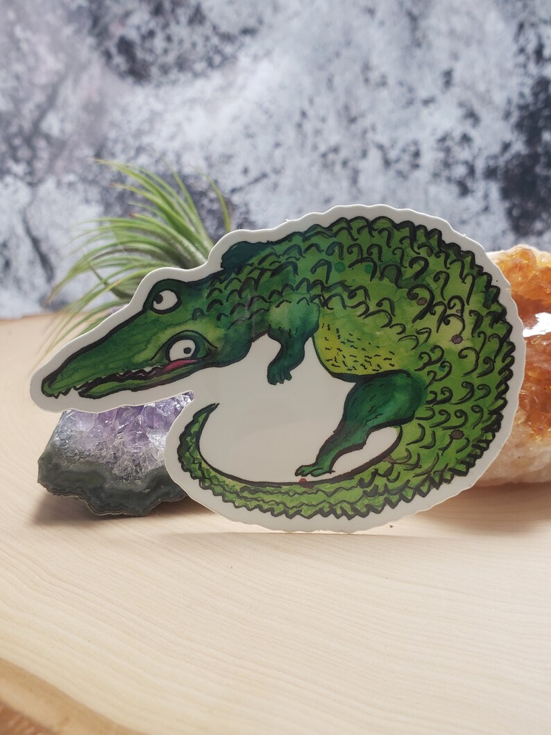 Goofy Gator Sticker, Die Cut Alligator Watercolor Sticker - Etsy