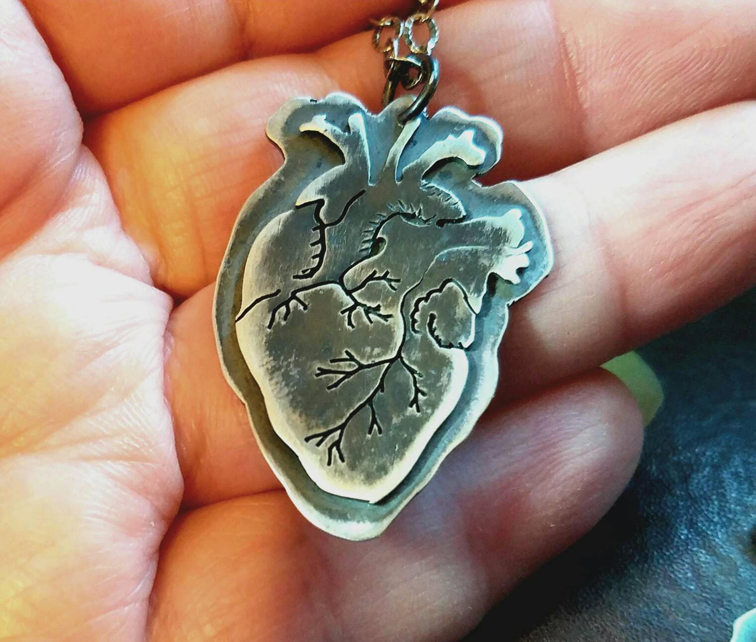 Human Heart Necklace. Anatomical Heart. Small Medium and | Etsy