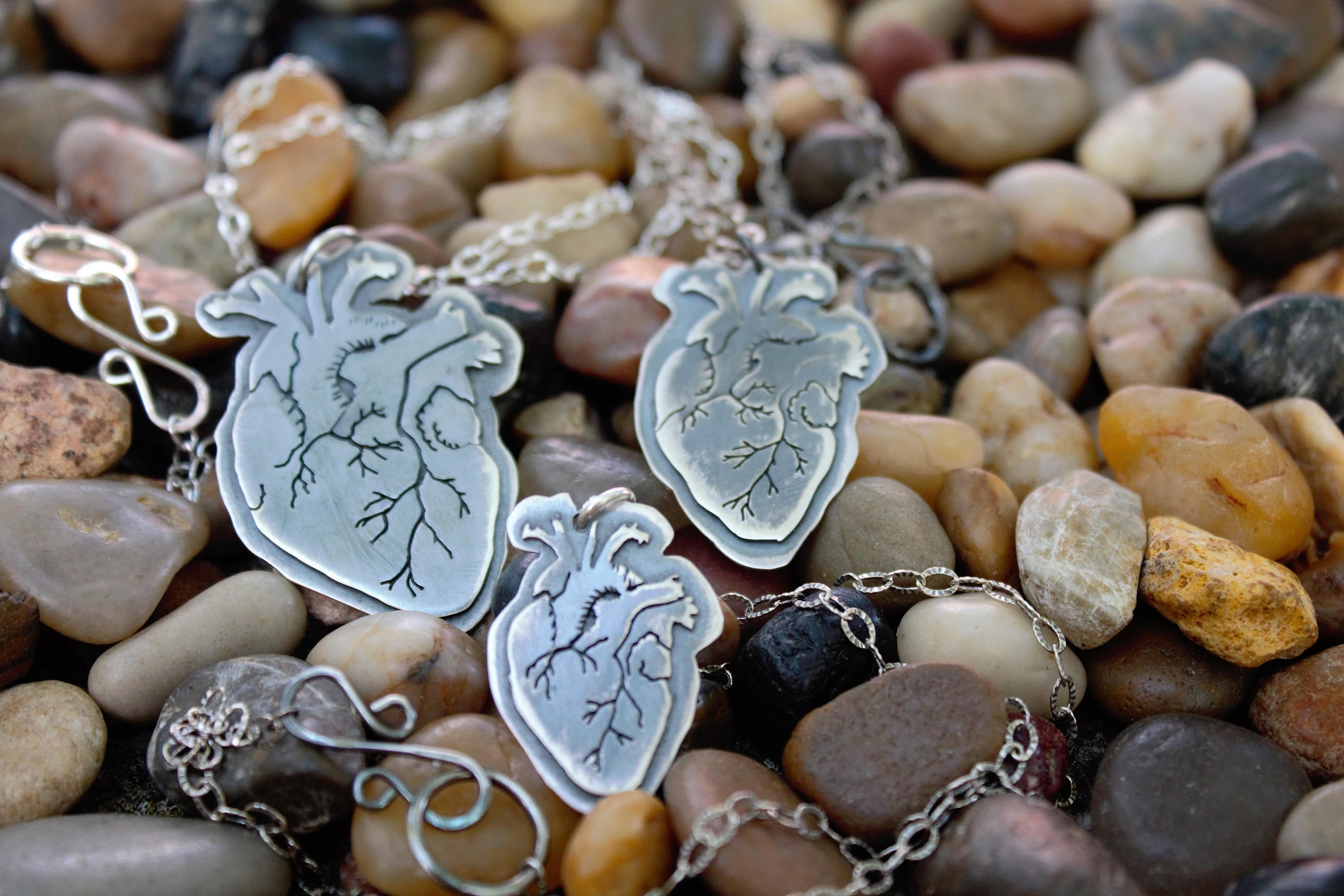 Human Heart Necklace. Anatomical Heart. Small Medium and - Etsy