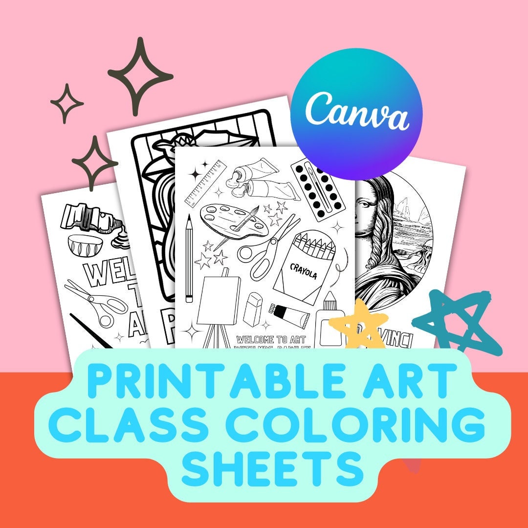 Customizable Art Class Coloring Sheets Printable - Etsy