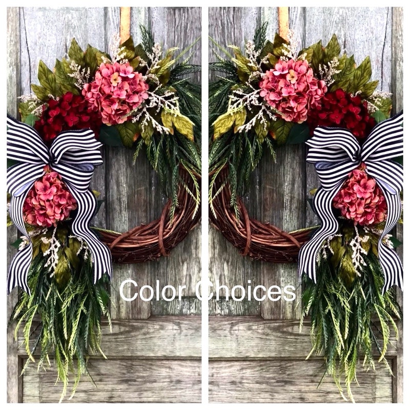 Double Wreath on Doors - Etsy