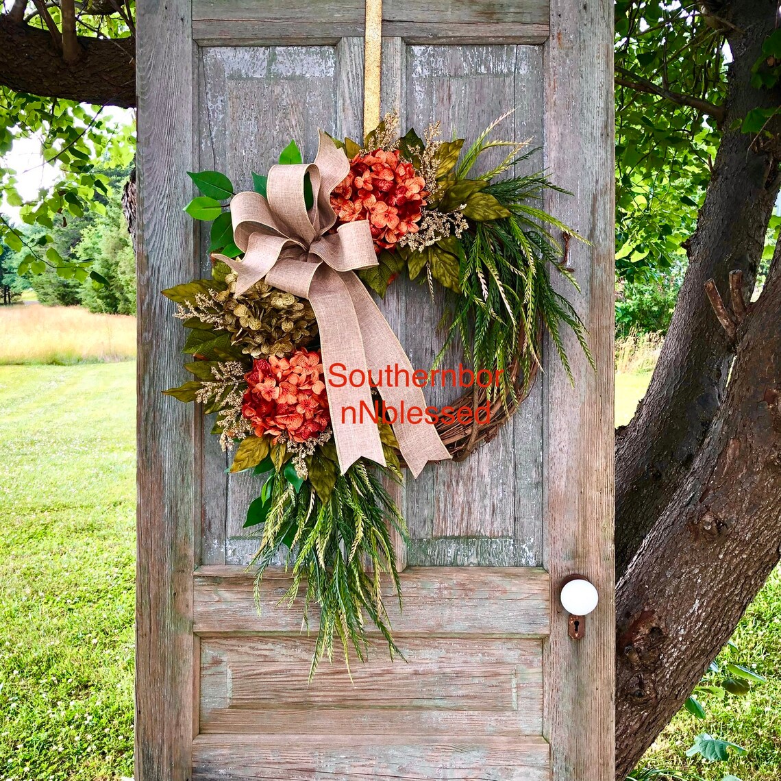 Year Round Door Wreath With Color Choices Farmhouse Wreath | Etsy