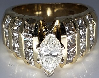 14k Gold Devil Prince Of Darkness Diamond Ring Repurposed Vintage Stick