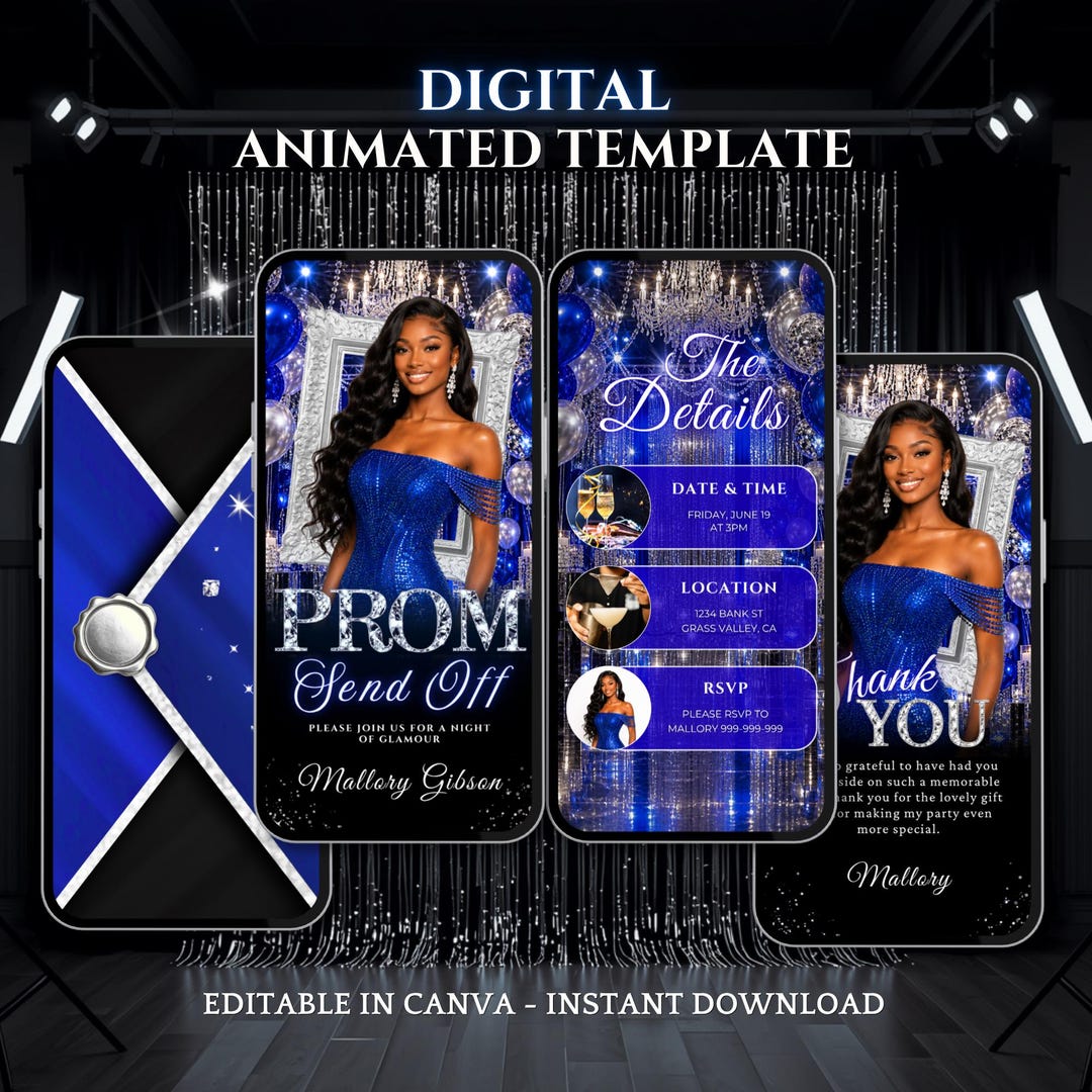 Animated Prom Party Invitation, Congratulations Ceremony, Glamourous ...