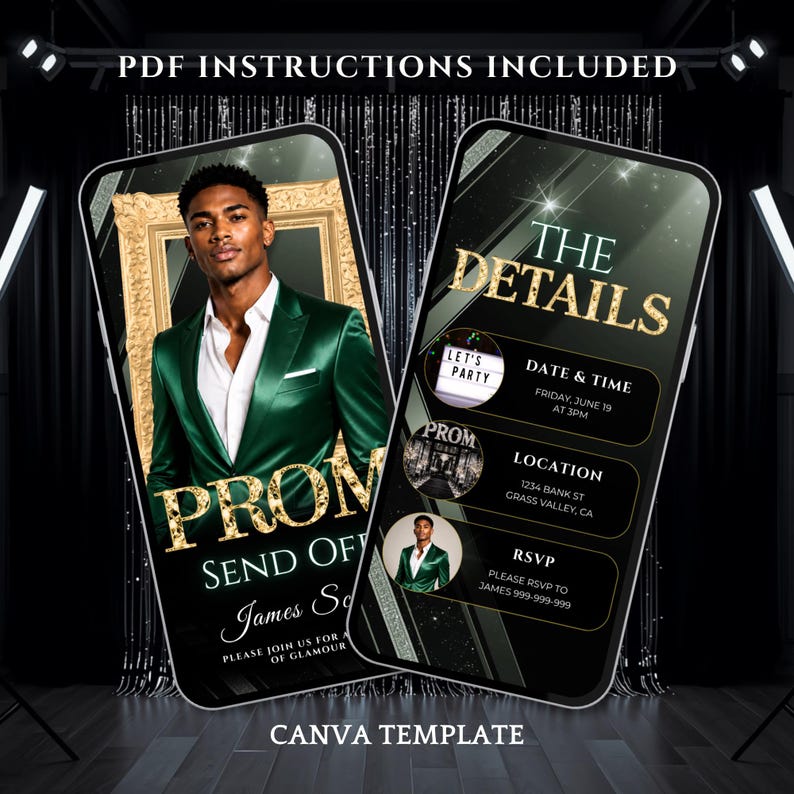 Animated Prom Party Invitation, Congratulations Ceremony, Glamourous ...