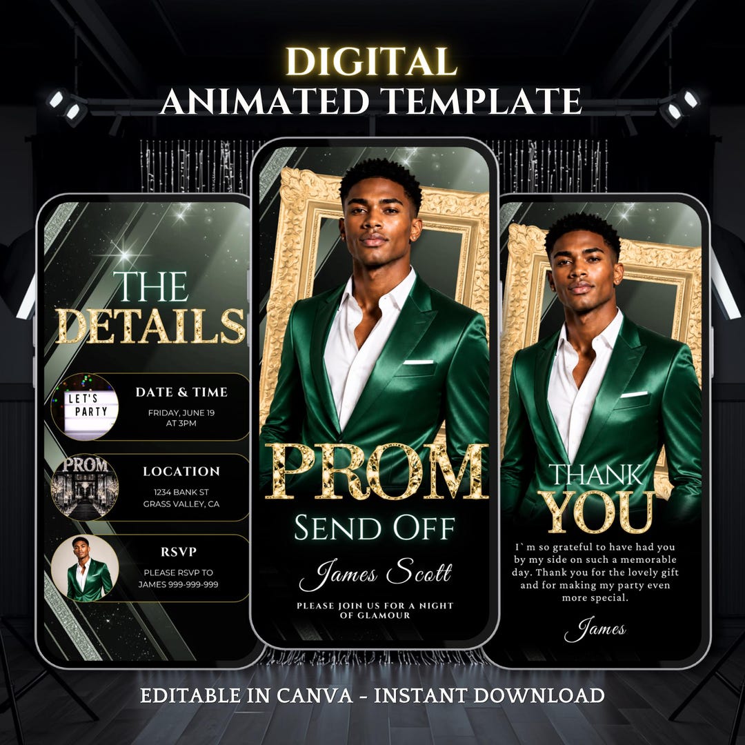 Animated Prom Party Invitation, Congratulations Ceremony, Glamourous ...