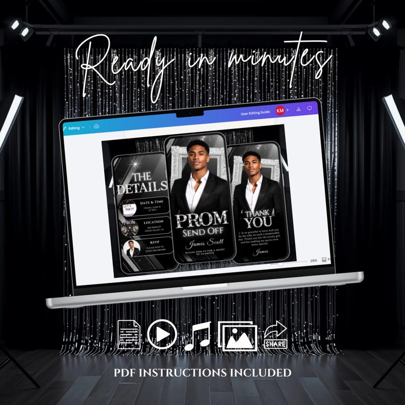 Animated Prom Party Invitation, Congratulations Ceremony, Glamourous ...