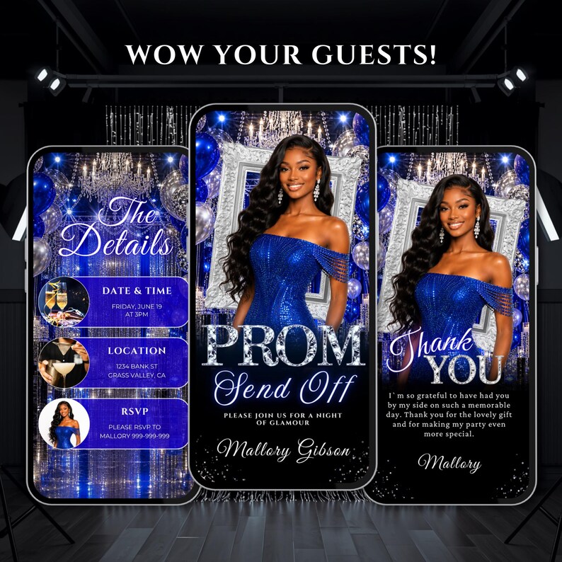 Animated Prom Party Invitation, Congratulations Ceremony, Glamourous ...