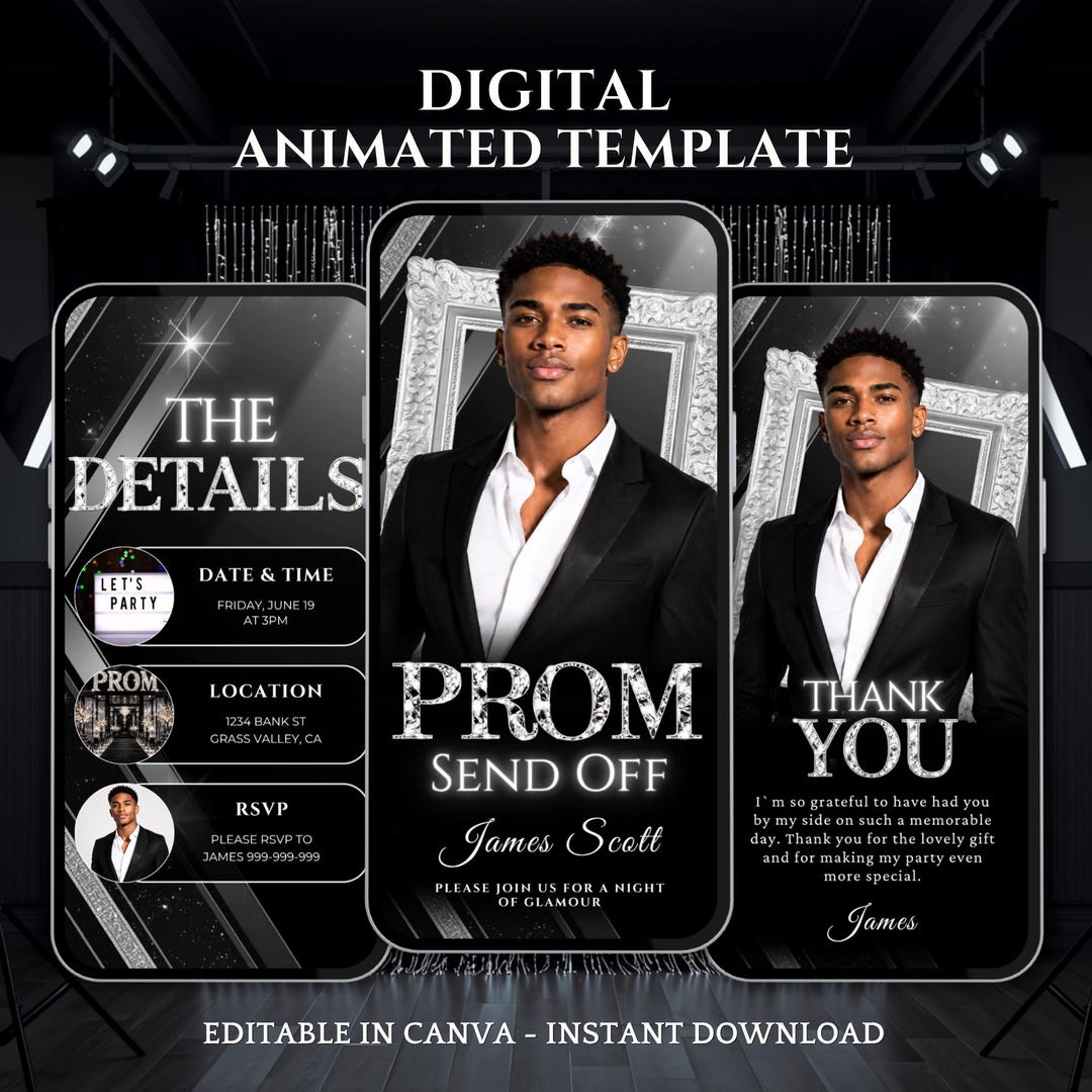 Animated Prom Party Invitation, Congratulations Ceremony, Glamourous ...