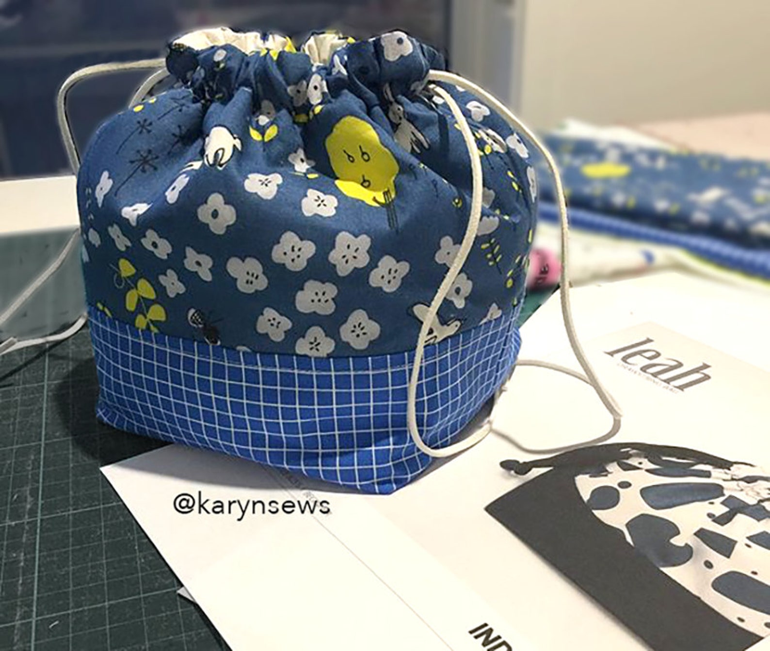 PATTERN Drawstring Bag Knitting Bag PDF Sewing Pattern - Etsy Sweden