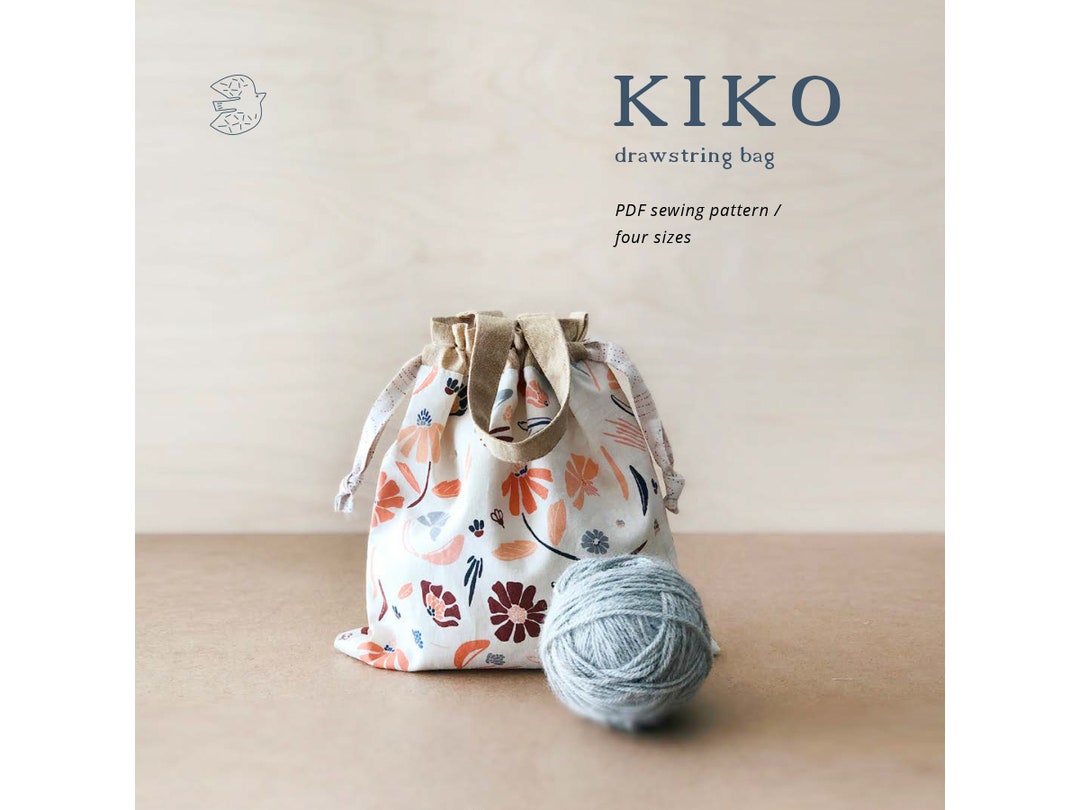 Kiko Drawstring Bag Sewing Pattern: 4 Sizes & Styles (PDF Pattern) - Etsy