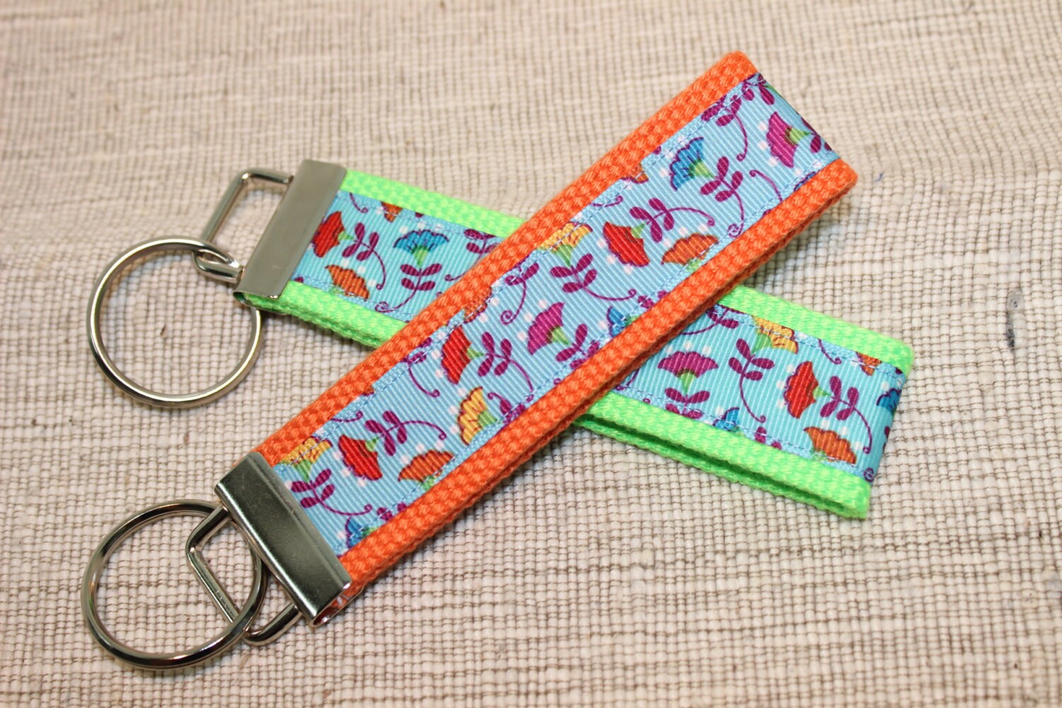 Bright Flowers Key Fob - Etsy