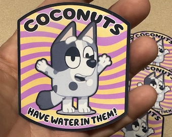 Muffin Coconut Car Coasters, Set of 2, Bluey, Muffin, Coconuts Have ...