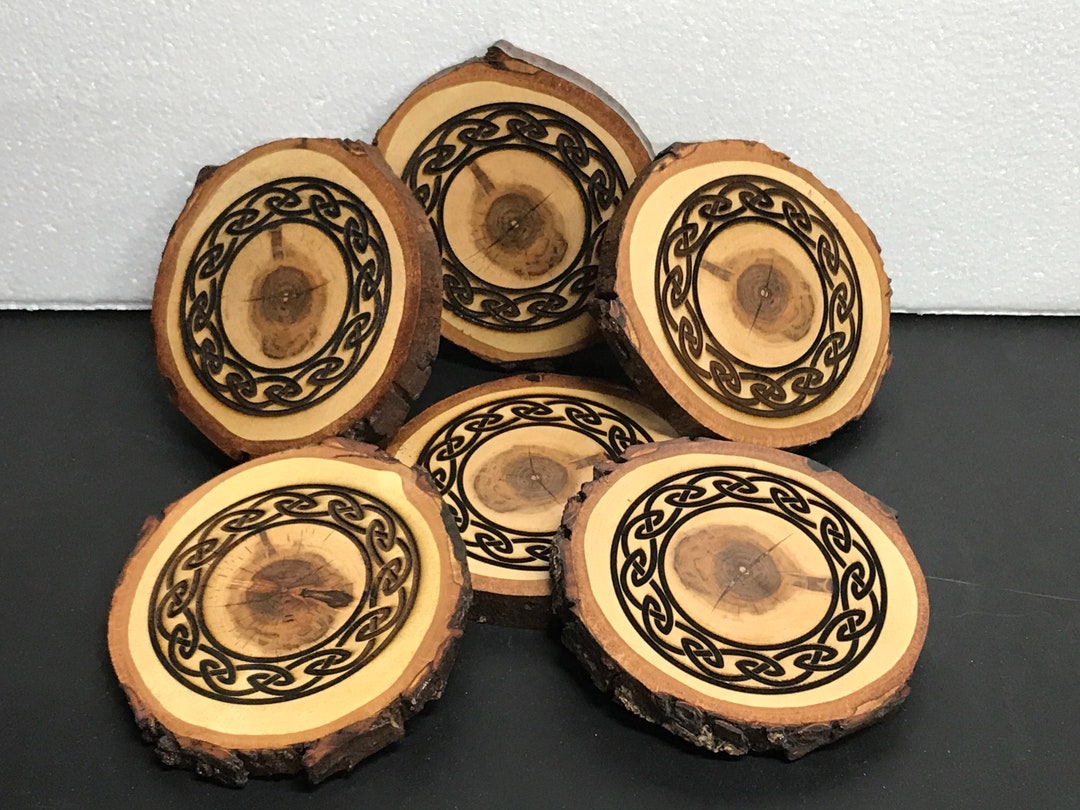 Six Live Edge Celtic Maple Coasters - Etsy