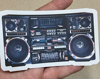 Boombox Vinyl Sticker, Old School Sticker, Waterproof, Stereo Sticker ...