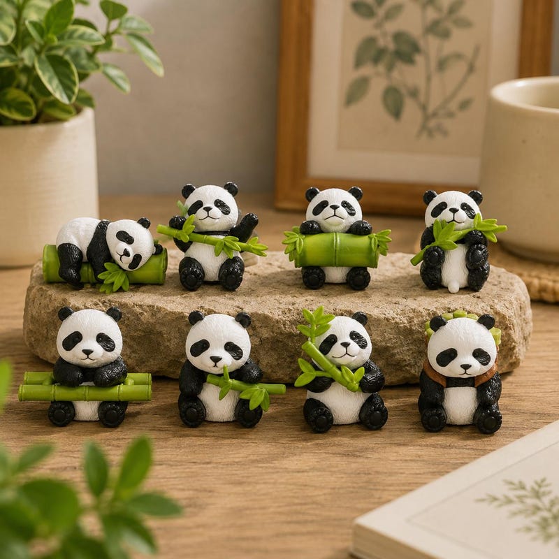Miniature Panda Figurines - Etsy
