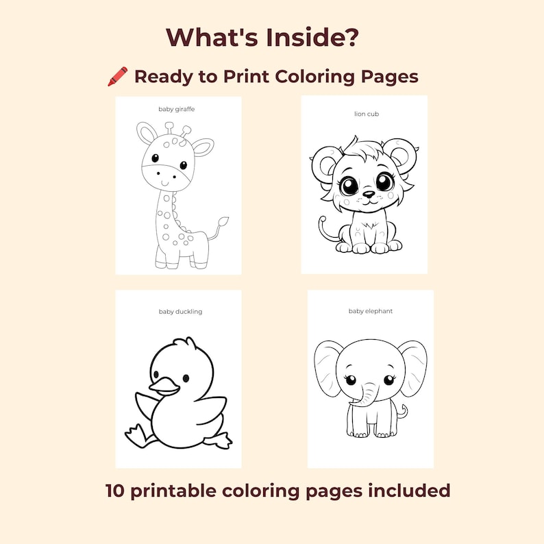 Baby Animals Coloring Pages, Preschool Curriculum, Kindergarten ...