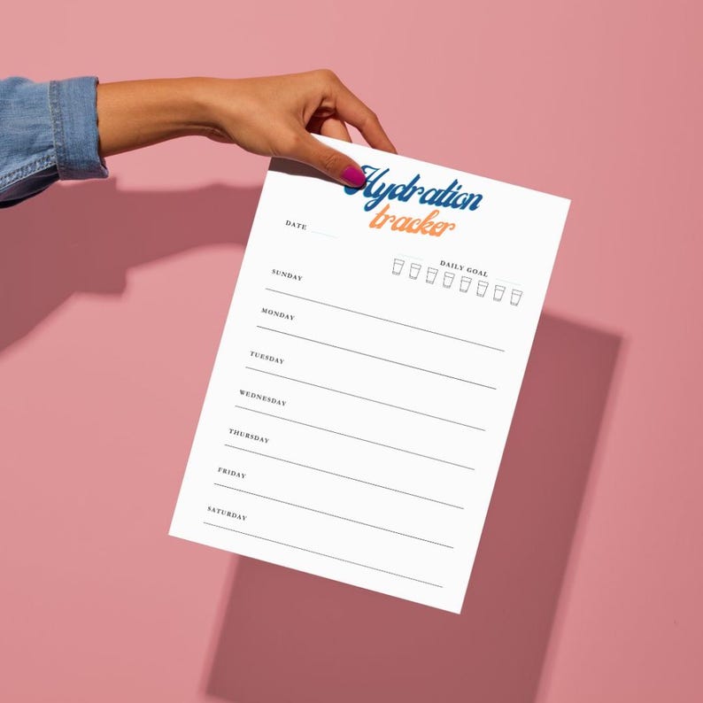 Hydration Tracker Printable | Water Intake Log & Daily Hydration ...