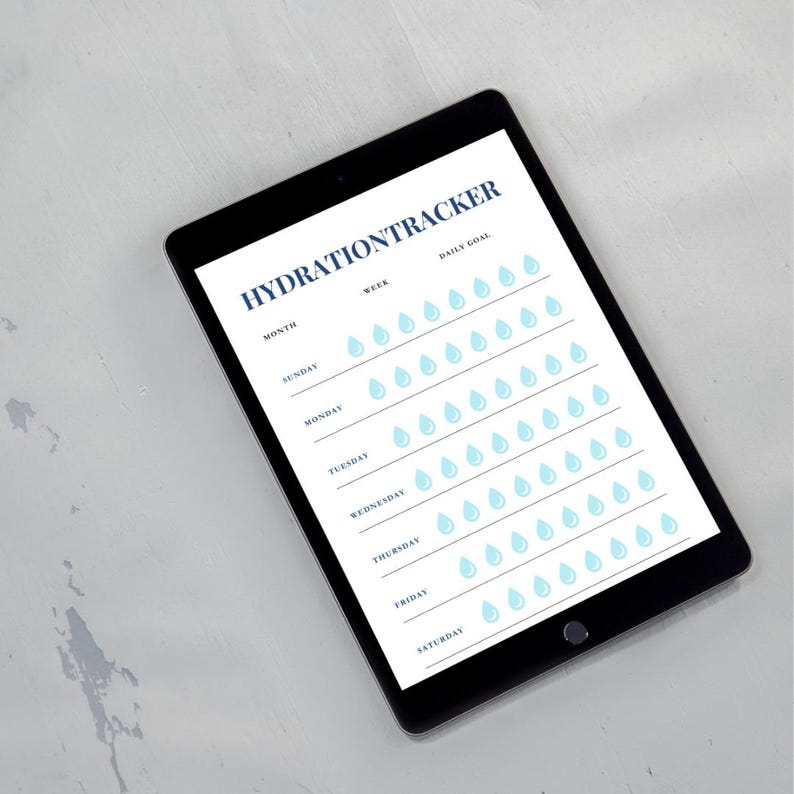 Hydration Tracker Printable | Water Intake Log & Daily Hydration ...
