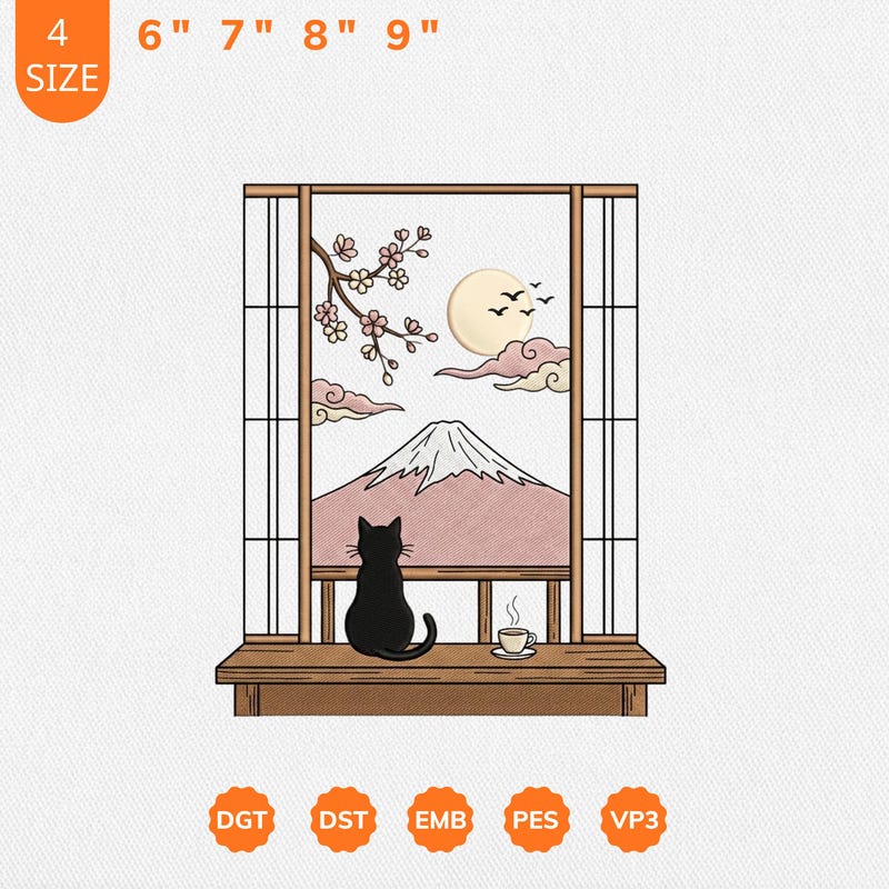 Japanese Cat Art Fuji - Etsy