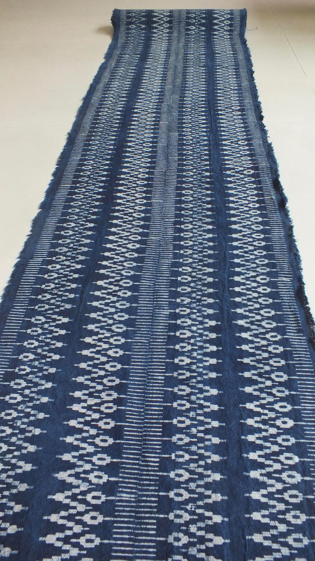 Hmong Fabric Blue Indigo Textiles Batik Table-runner Bed-runners ...