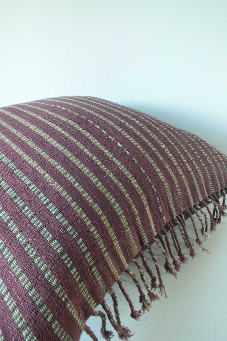 Brown and Green Cushion Hand Woven Bohemian Textile Decorative - Etsy
