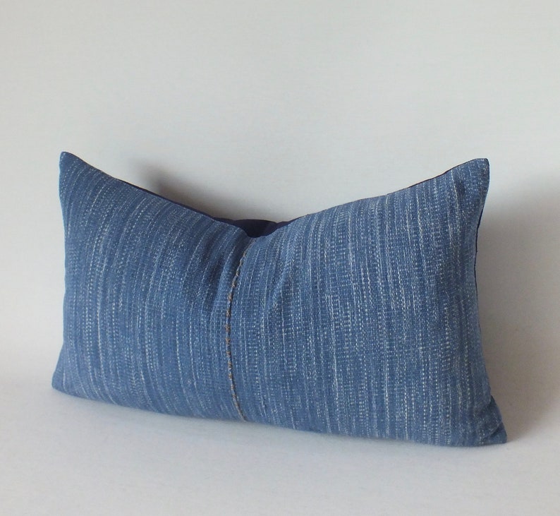 Light Blue Cushion Hand Woven Boho Textile Embroidered Ethnic Accent ...