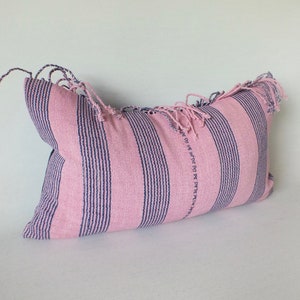 Pink and Blue Hand Woven Boho Textile Embroidered Ethnic Accent Pastel ...