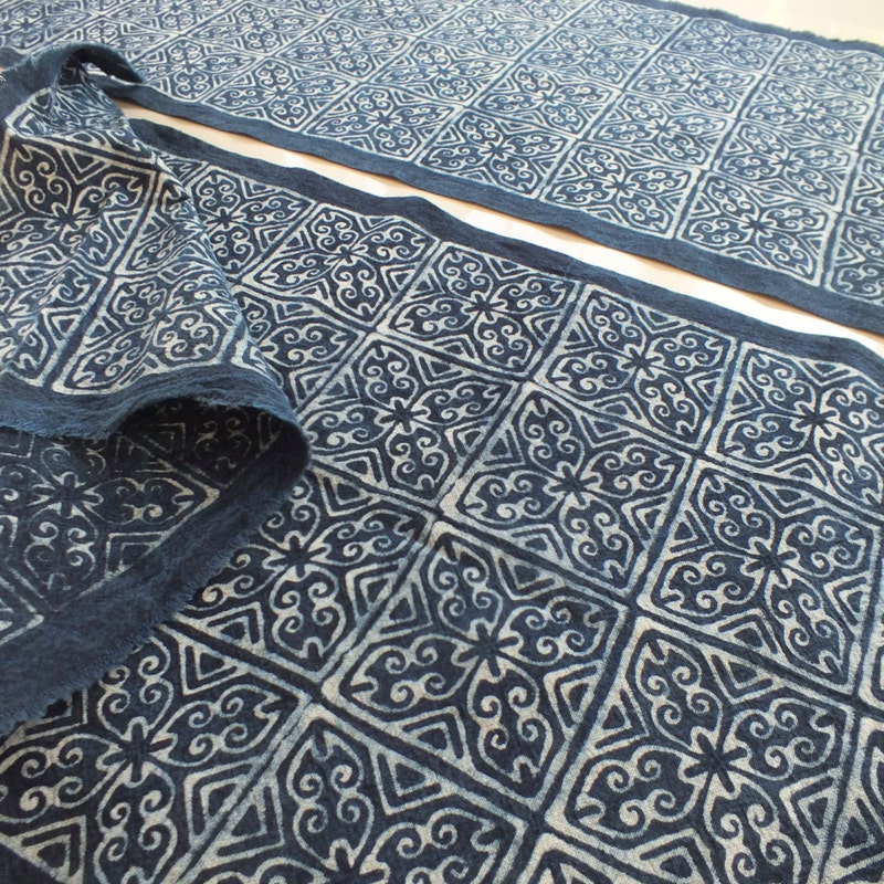 Indigo Batik Fabric - Etsy