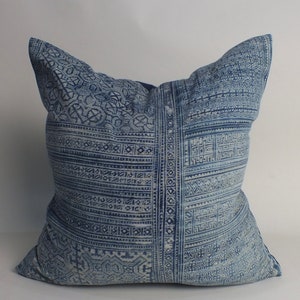 Indigo Batik Blue Sofa Hmong Pillow Cover Cushion Ethnic Throw Pillows ...