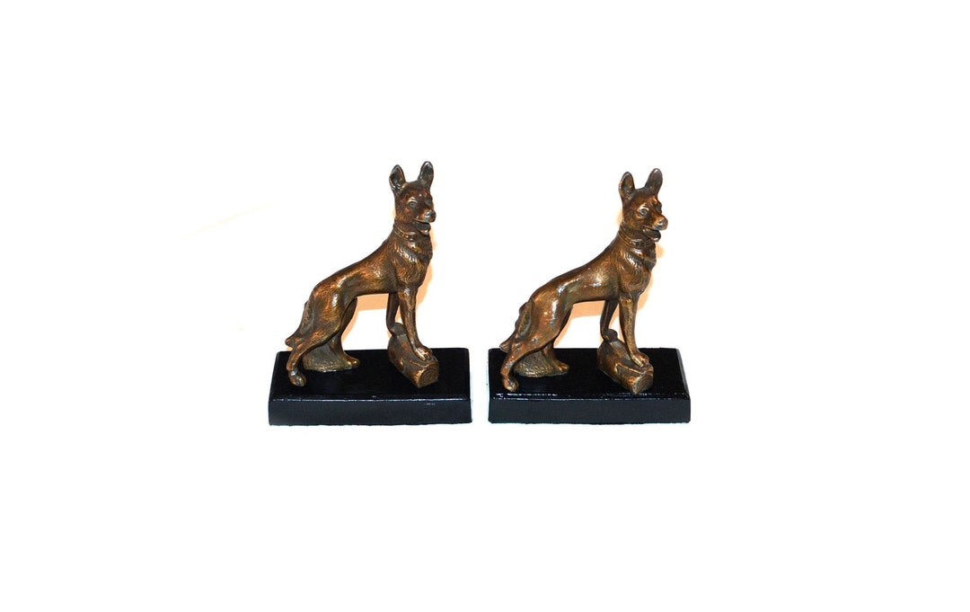 Shepherd on Log Bookends Pair Vintage 1930 - Etsy