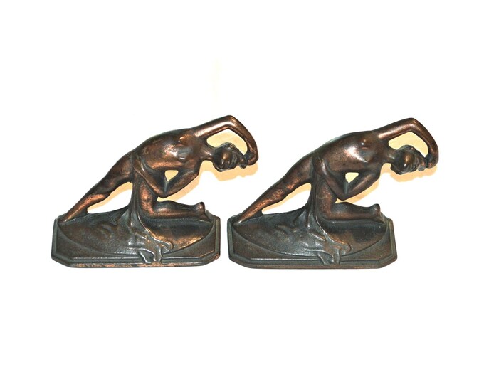 Bookends Pair Arching Lady Dancer 1929 Art Deco Cast Iron - Etsy