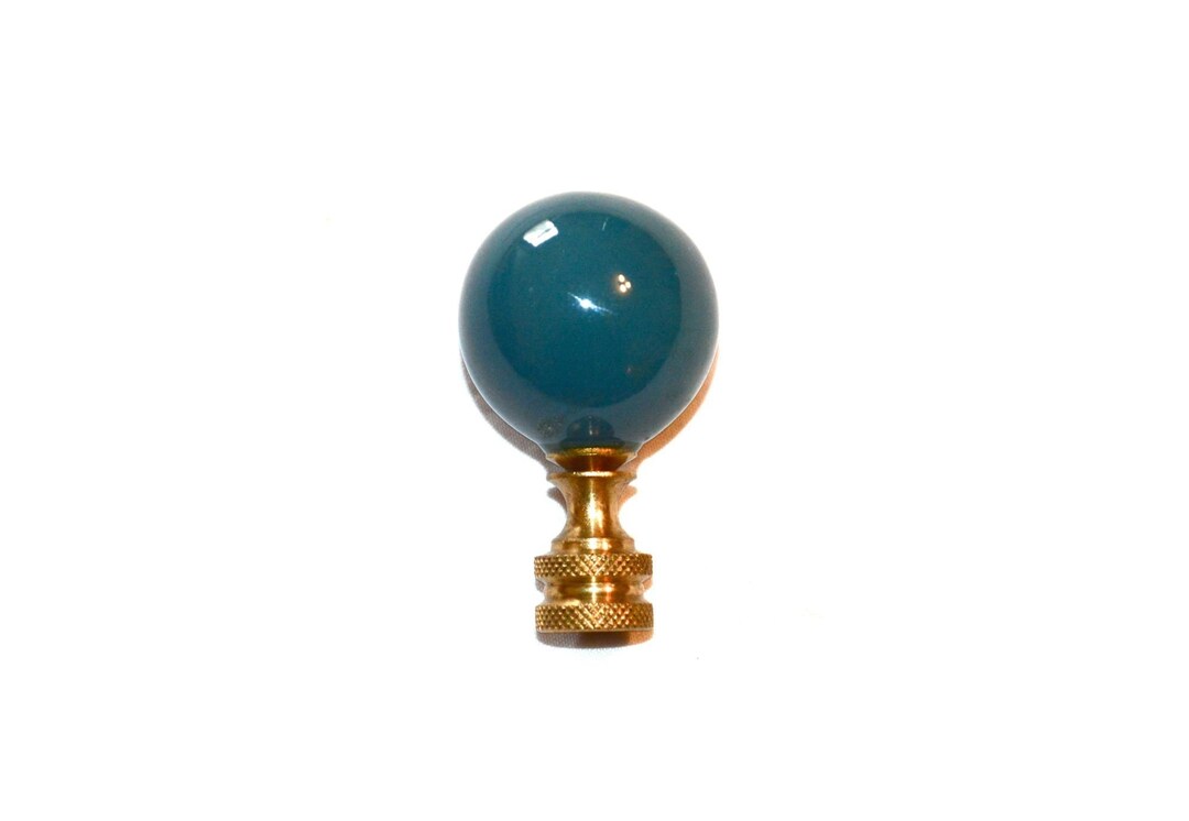 Dark Blue Teal Ceramic Finial Lovely - Etsy