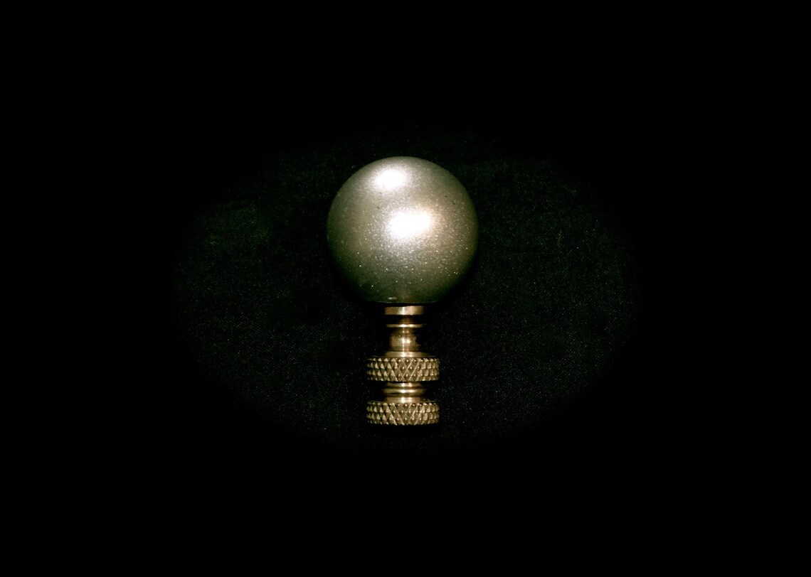 Silver Ball Lamp Finial Shabby Vintage Mid Century - Etsy