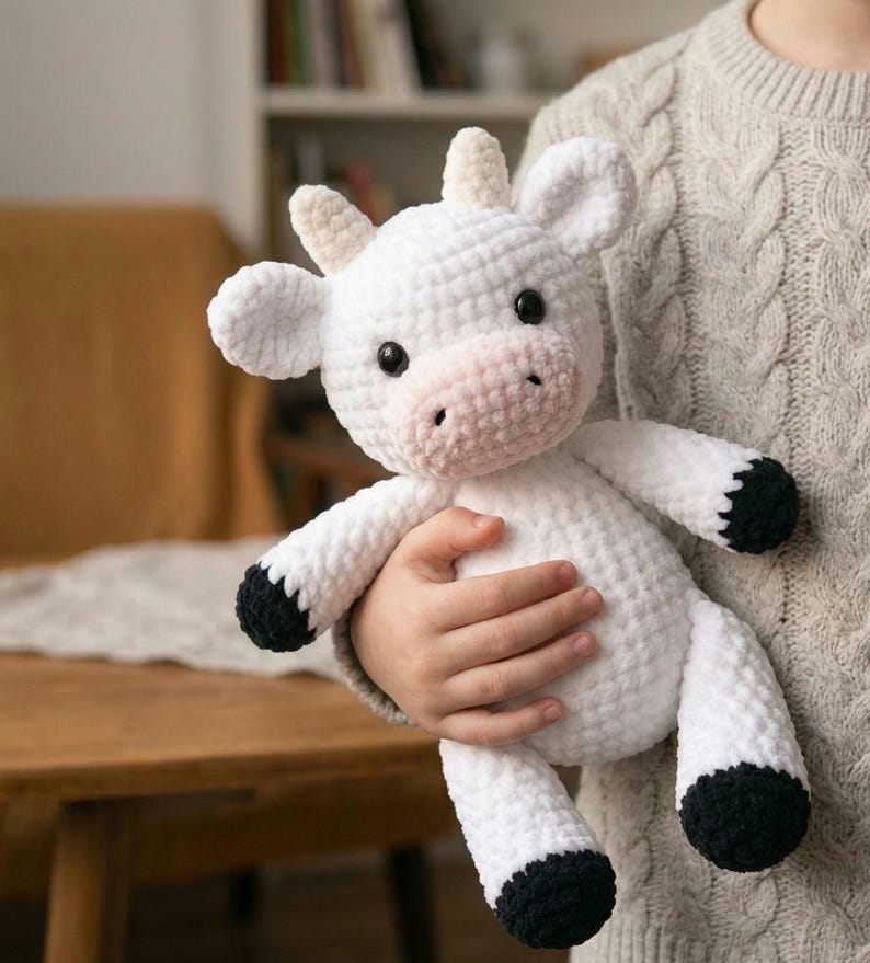 Crochet Cow Pattern PDF, Amigurumi Cow Plush, Cute Farm Animal Toy ...