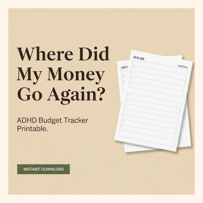 ADHD Budget Tracker Printable PDF | Payday Budget Planner for Adults ...