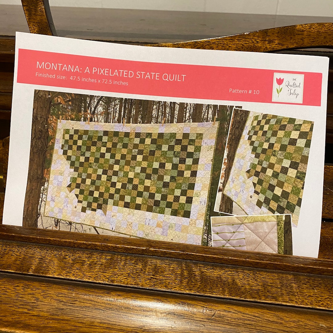 Montana - PAPER PATTERN - A Pixelated Quilt - State Quilt - Big Sky ...