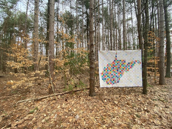 Custom Quilt West Virginia Quilt A Pixelated West Virginia | Etsy