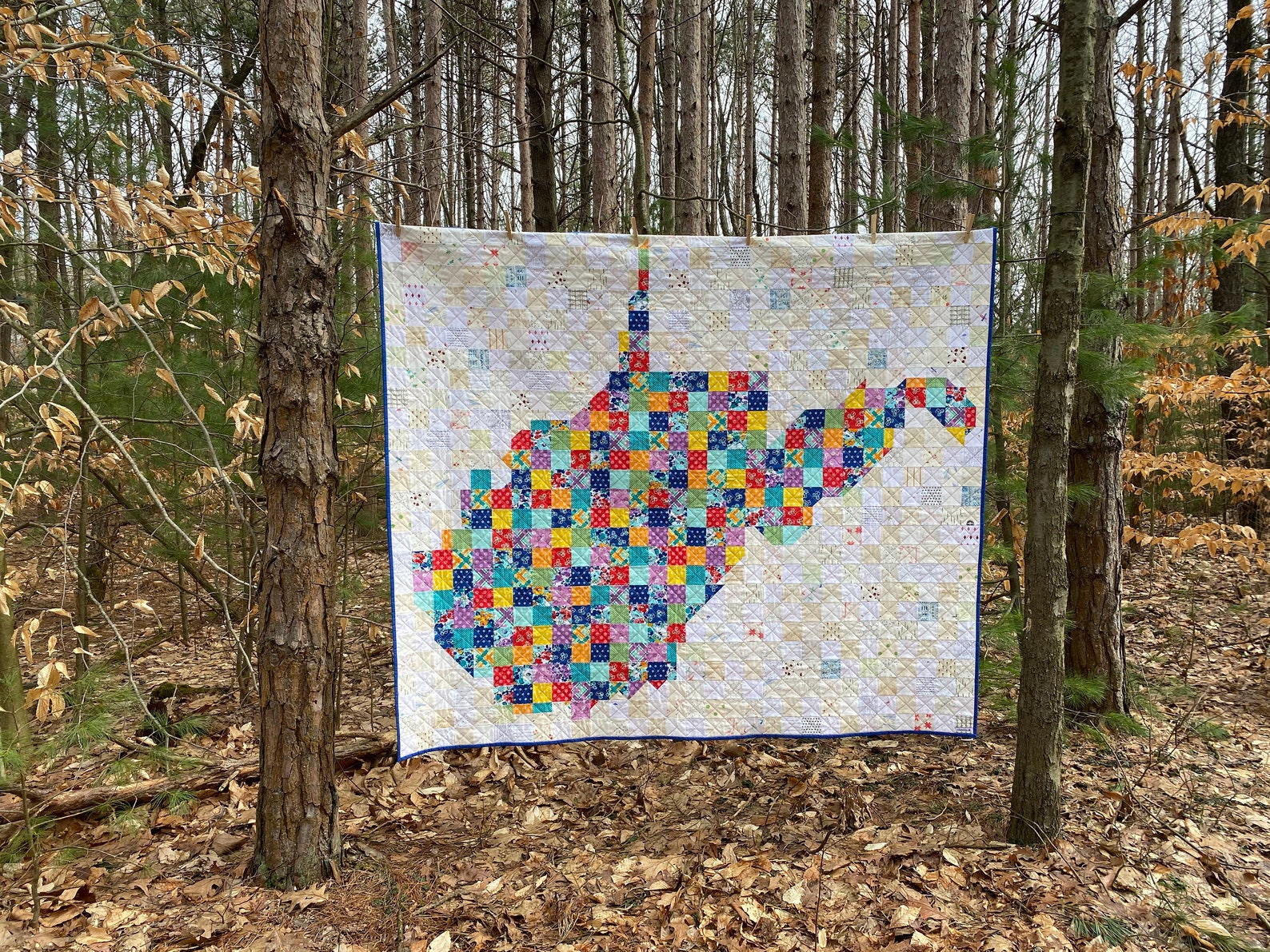 CUSTOM QUILT West Virginia Quilt A Pixelated West Virginia - Etsy