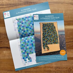 Alabama - PDF PATTERN - A Pixelated State Quilt - Birmingham Montgomery ...