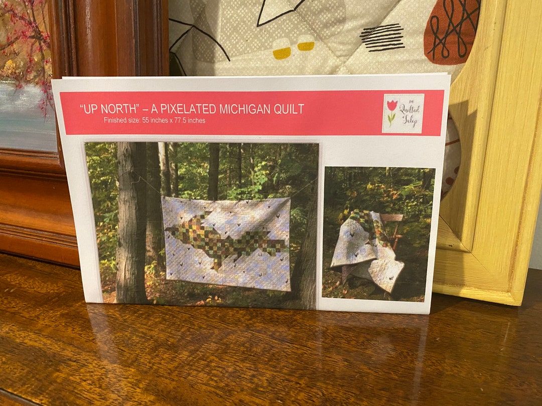 Paper Pattern UP North A Pixelated Michigan Quilt Michigan's Upper ...