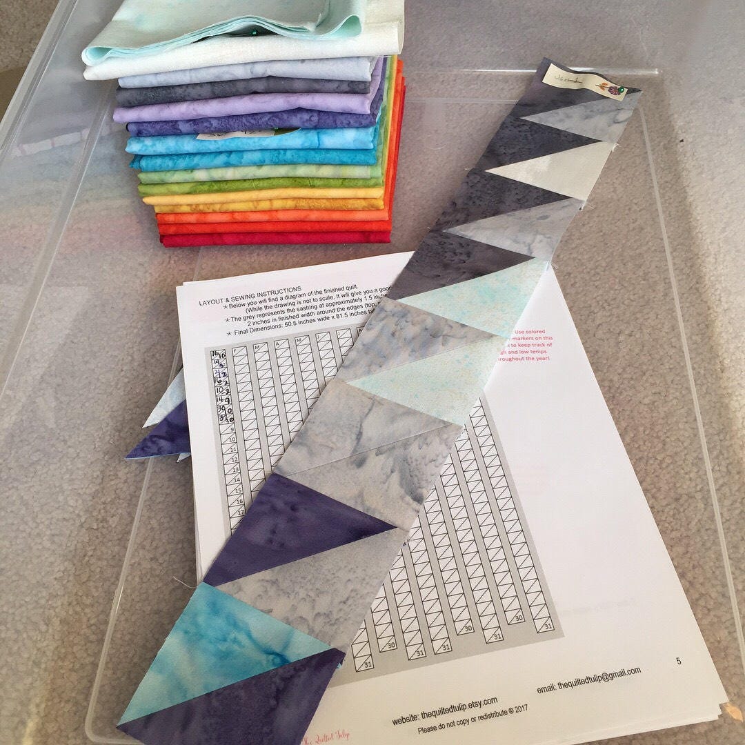 PDF Pattern Temperature Quilt Pattern by the Quilted Tulip - Etsy Ireland