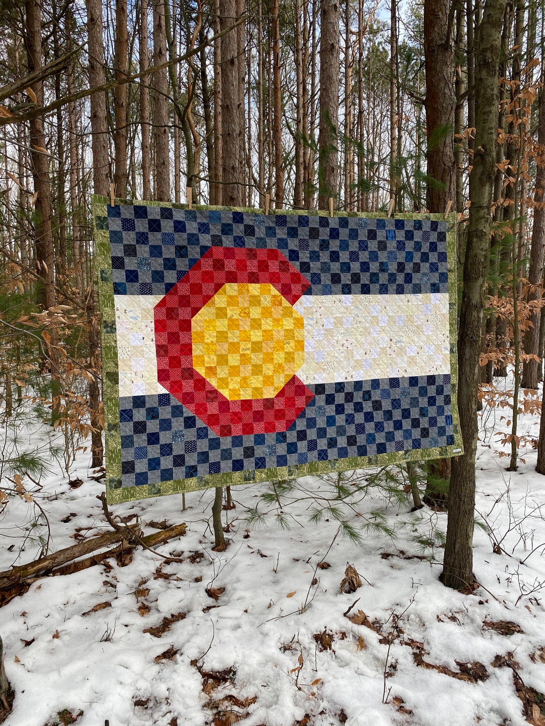 CUSTOM QUILT for VC Colorado Quilt State Flag A Pixelated State Quilt ...