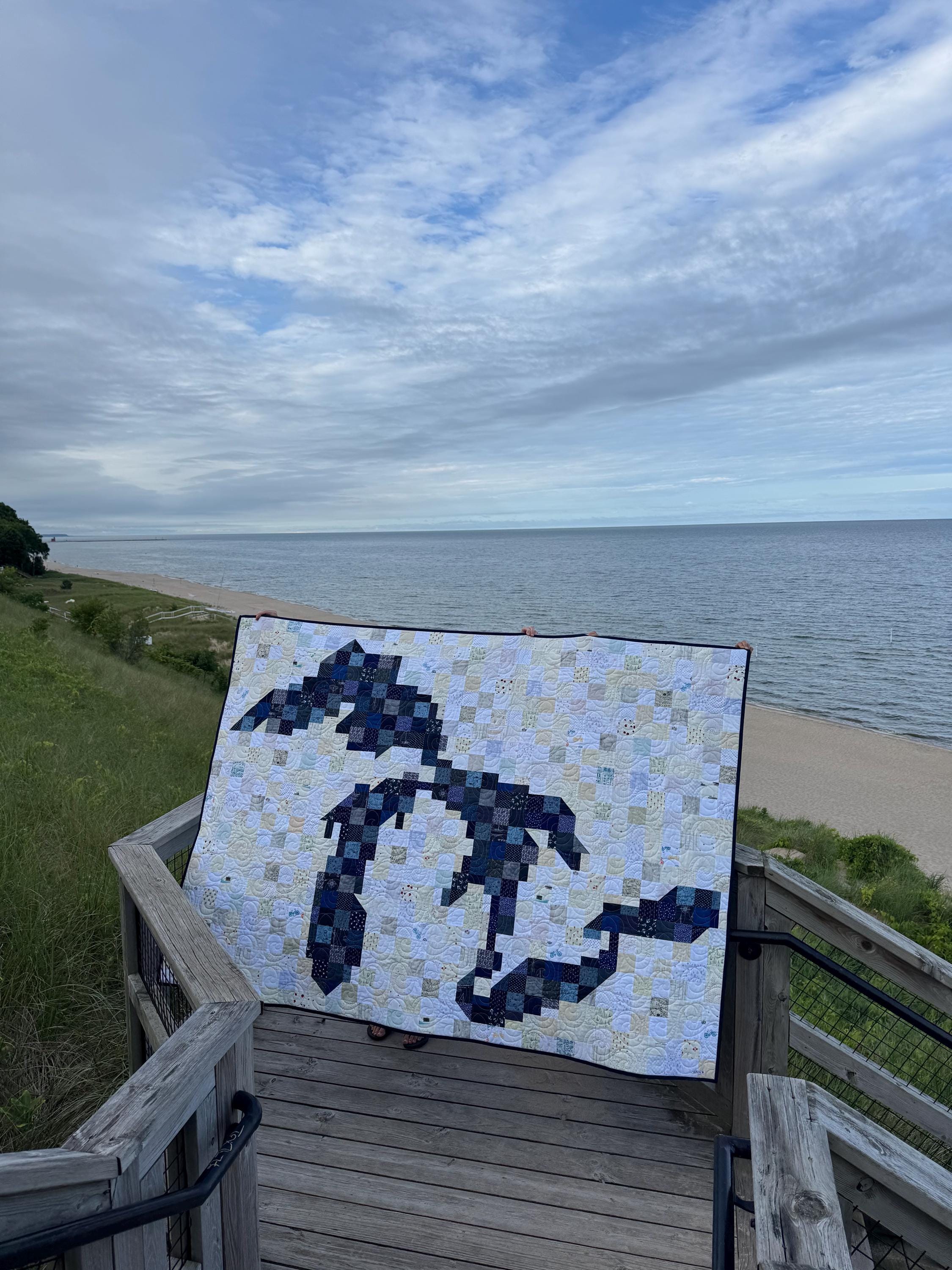 Great Lakes - PDF PATTERN - A Pixelated Quilt - Michigan Huron Erie ...