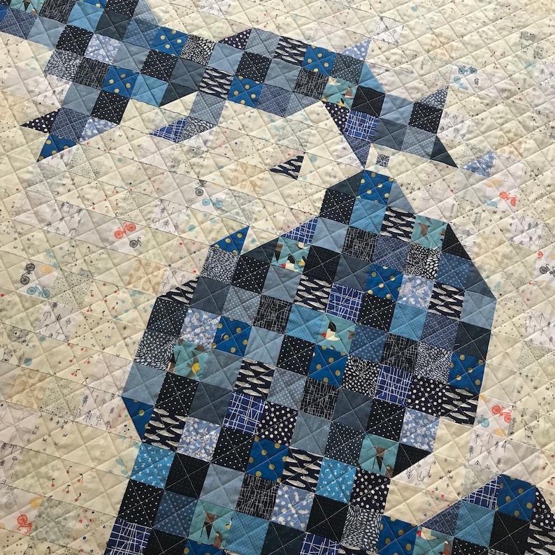 Custom Quilt Michigan Quilt A Pixelated Michigan Quilt | Etsy